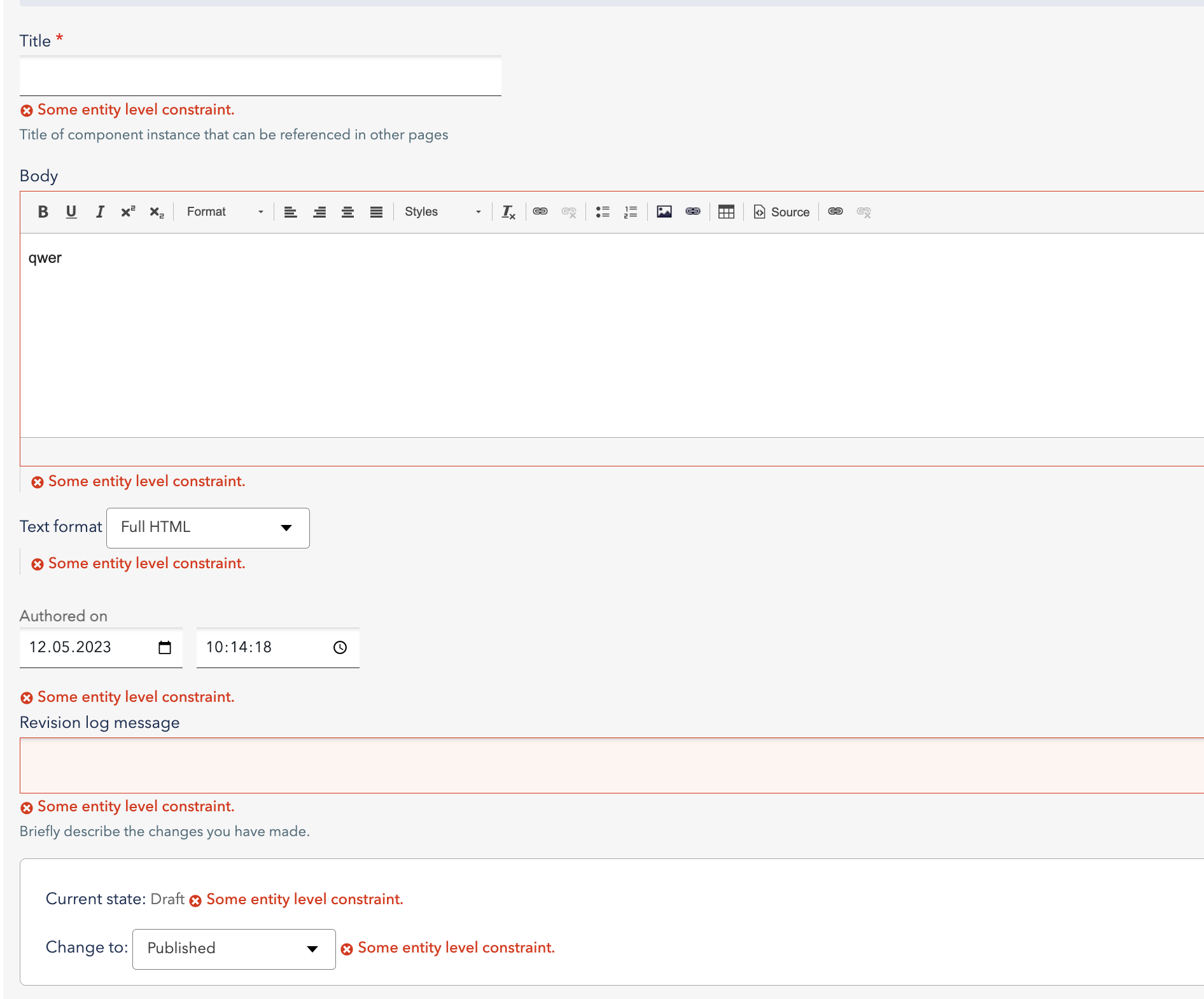 Multiple duplicated messages while validating the inline entity form ... Multiple duplicated messages while validating the inline entity form ...